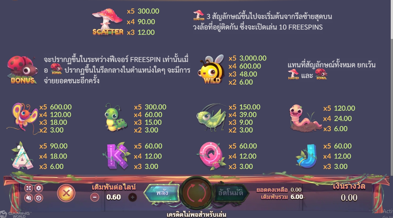 Critter Mania Deluxe เกมสล็อต XO เกมค่าย SLOTXO : PG SLOT